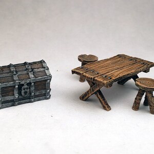 Painted Bed Table Stool Chest Furniture (prison, Barracks, Dungeon ...