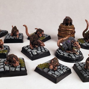 Giant Dire Rats Vermin / Painted Metal Miniature / Citadel Dnd ...