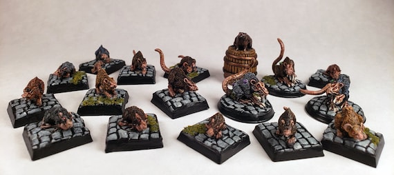Giant Dire Rats Vermin / Painted Metal Miniature / Citadel Dnd | Etsy
