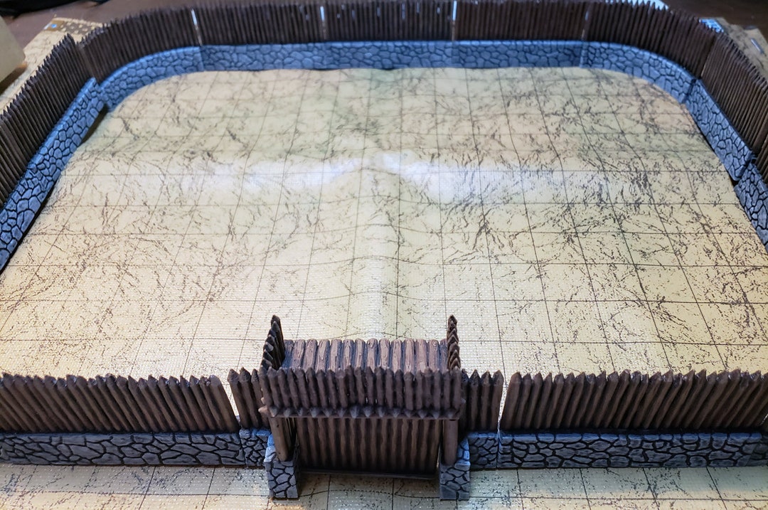 Painted Palisade Stone and Wood Viking Wall Stockade Dungeon - Etsy