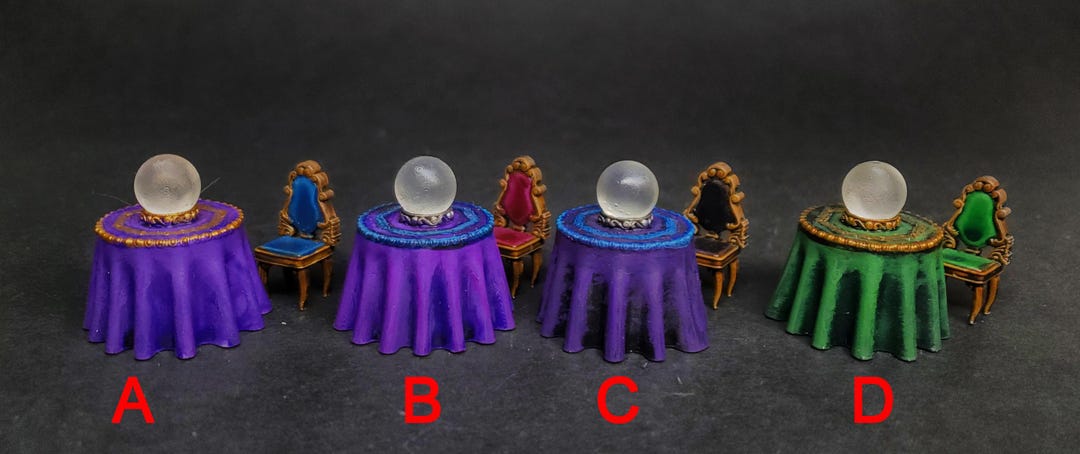 LED Painted Fortune Teller Crystal Globe and Chair Dungeon City Terrain ...