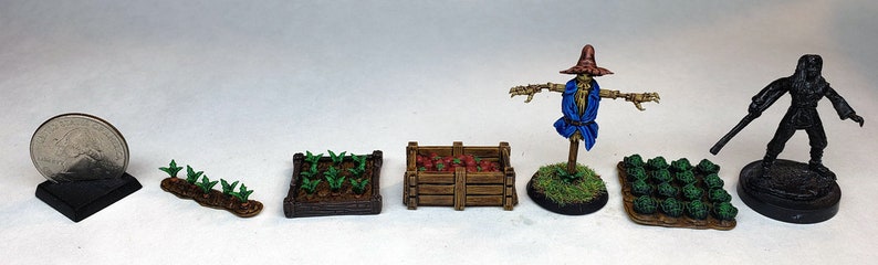 Painted Farm Planted Crop Vegetables Peasant Scarecrow Crates Resin ...