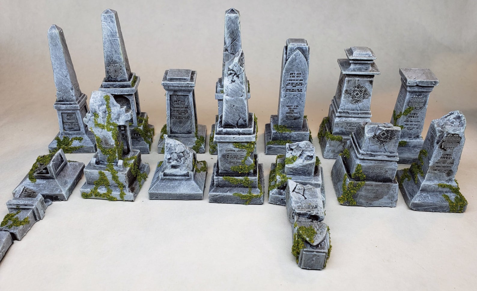 Graveyard 6 Mausoleum Moss Gravestone Skull Statue Tomb / Painted ...