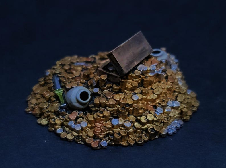 Painted Treasure Gold Coin Pile Loot Tabletop Board Terrain / Tabletop ...