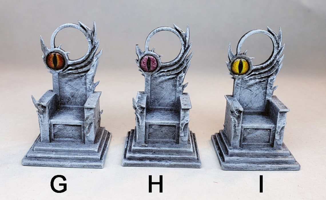Painted Wizard Furniture Library Shelf Table Orb Cage Throne Miniature ...