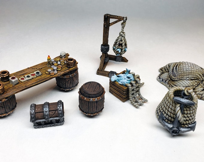 Sailing Boat Miniature for D&D TTRPG Painted Sailboat Tabletop Sail ...