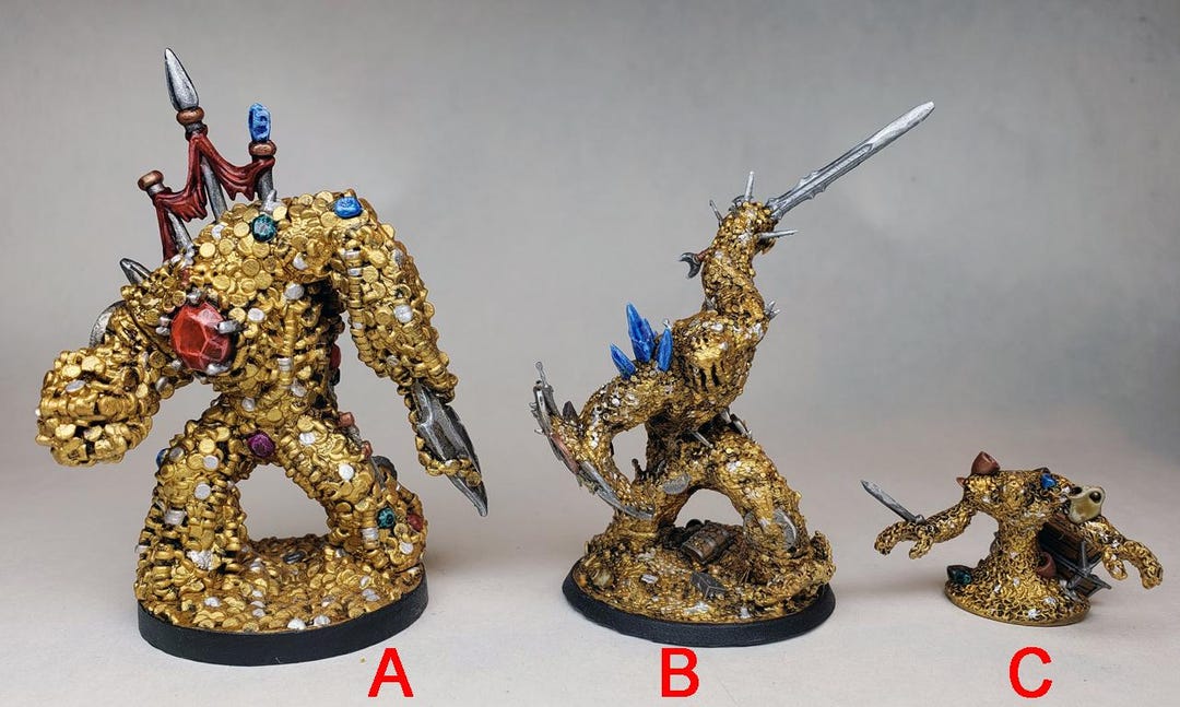 Painted Treasure Golems / Painted Reaper Bones and Resin Miniature ...