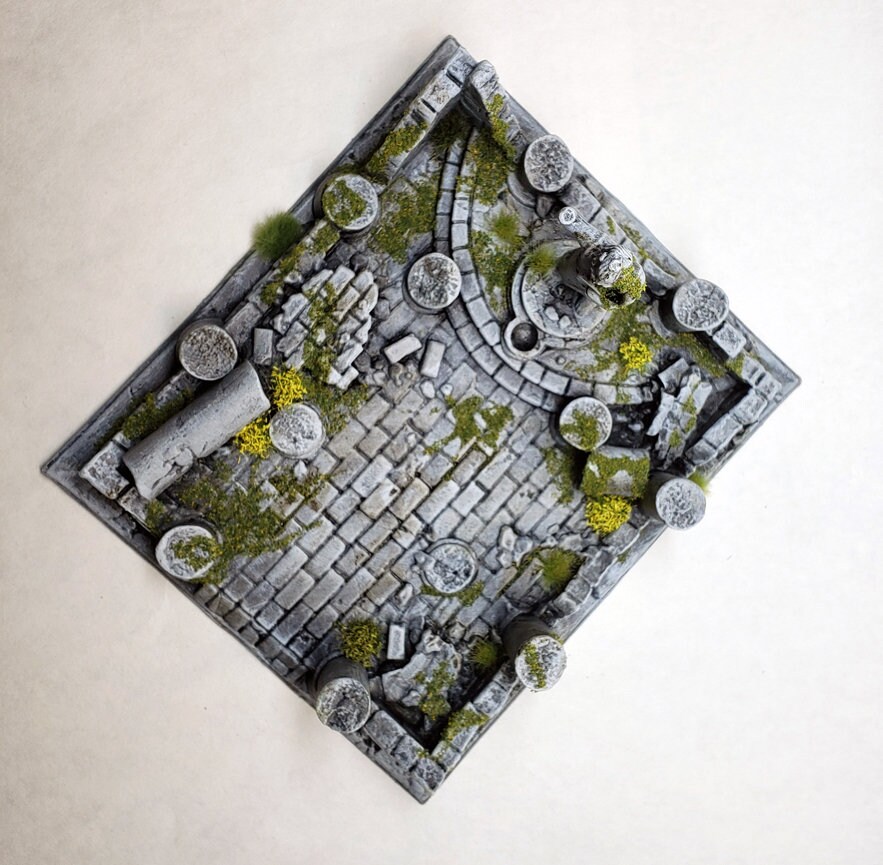 Painted Ruined Temple Greek Style / Reaper Plastic D&D Terrain ...