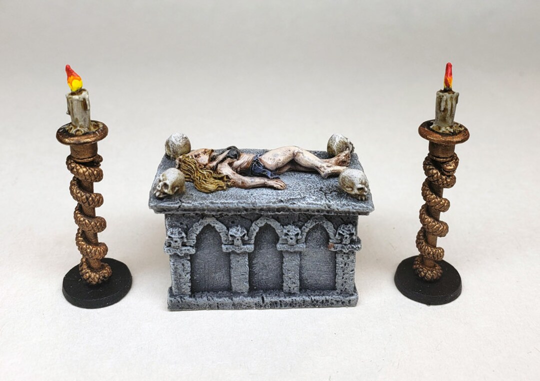 Painted Metal Death Altar With Victim and Candle Holders / 3d - Etsy