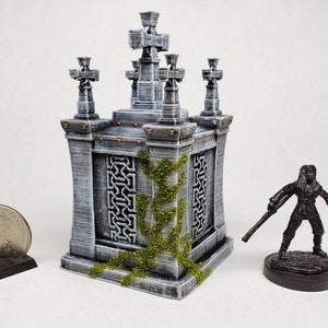 Graveyard (5) Mausoleum Moss Gravestone Skull Statue Tomb / Painted ...