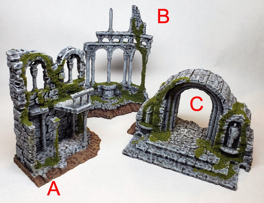 Painted Roman Themed Ruin Scenery / 3d Printed D&D Terrain Buildings ...