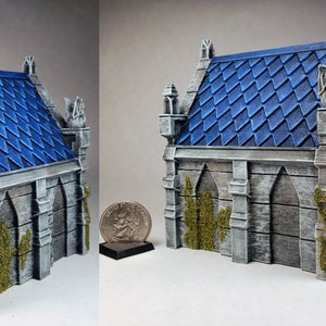 Graveyard (2) Mausoleum Moss Gravestone Skull Statue Tomb / Painted ...