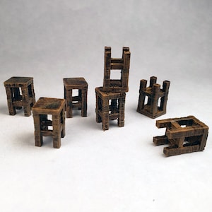 Painted Bar and Stools Tavern D&D Furniture / 3d Printed Miniatures Dnd ...