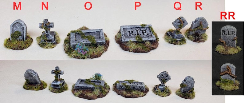 Graveyard (8) Mausoleum Tomb Moss Gravestone Skull Statue / Painted ...
