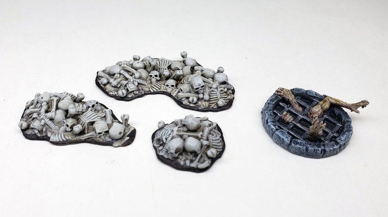 Painted Bone and Skull Piles Dungeon Zombie Grate / Hand Painted ...