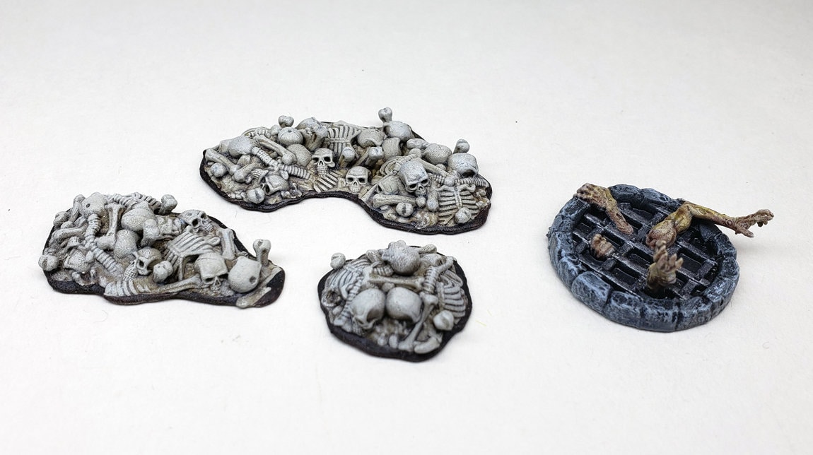 Painted Bone and Skull Piles Dungeon Zombie Grate / Hand Painted ...