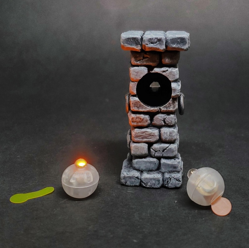 LED Pillars With Torches, Painted Dungeon Support Columns / Dnd Terrain ...
