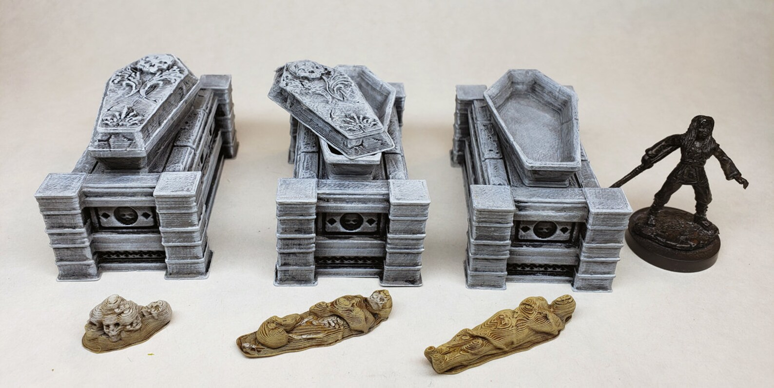 Painted Mummy Tombs and Remains Miniatures Dungeons & Dragons - Etsy