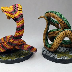 Custom Painted Giant Snake Miniatures 3d Print Resin / Pathfinder ...