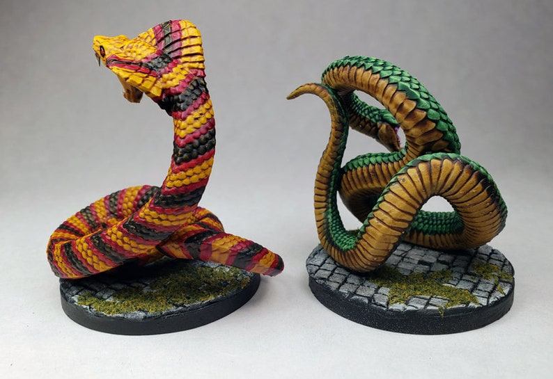 Custom Painted Giant Snake Miniatures 3d Print Resin / Pathfinder ...