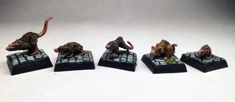 Giant Dire Rats Vermin / Painted Metal Miniature / Citadel Dnd | Etsy