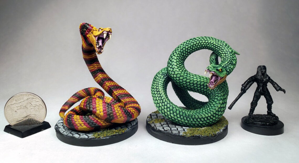 Custom Painted Giant Snake Miniatures 3d Print Resin / - Etsy
