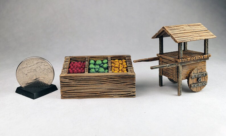 Painted Merchant Fruit Stand and Cart / Dungeon Furniture - Etsy