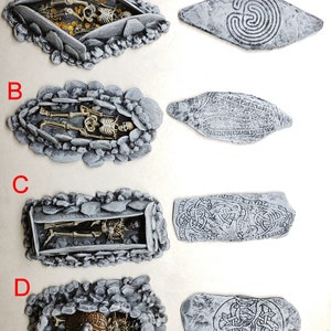 Painted Viking Miniature Gravesites / Terrain Graveyard Tombstones Tomb ...