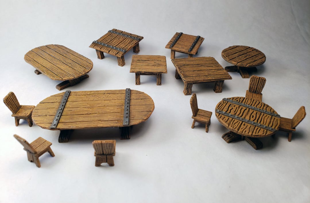 Painted Dungeon Furniture Tables, Chairs, Bar Stools / 3d Printed ...