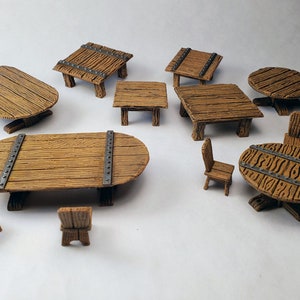 Painted Dungeon Furniture Tables, Chairs, Bar Stools / 3d Printed ...
