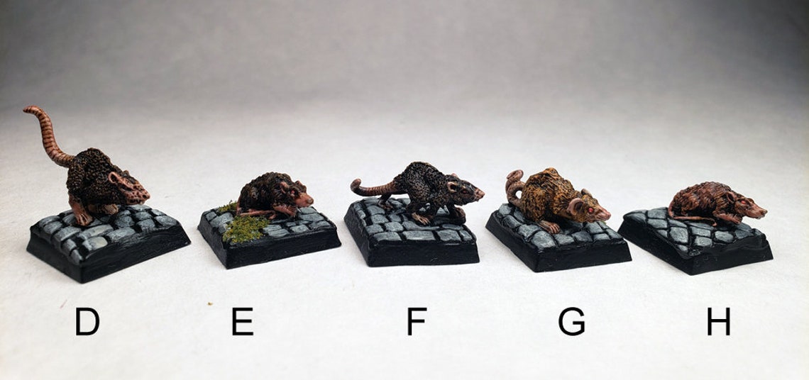 Giant Dire Rats vermin / painted metal miniature / Citadel DnD | Etsy