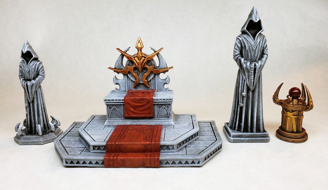 Painted Cultist Statue, Altar and Crystall Ball Terrain / Painted Resin ...