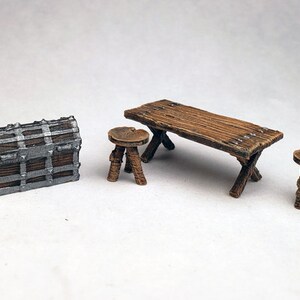 Painted Bed Table Stool Chest Furniture (prison, Barracks, Dungeon ...