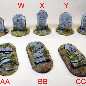 Graveyard (6) Mausoleum Moss Gravestone Skull Statue Tomb / Painted ...