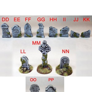 Graveyard (6) Mausoleum Moss Gravestone Skull Statue Tomb / Painted ...