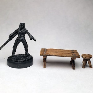 Painted Bed Table Stool Chest Furniture (prison, Barracks, Dungeon ...