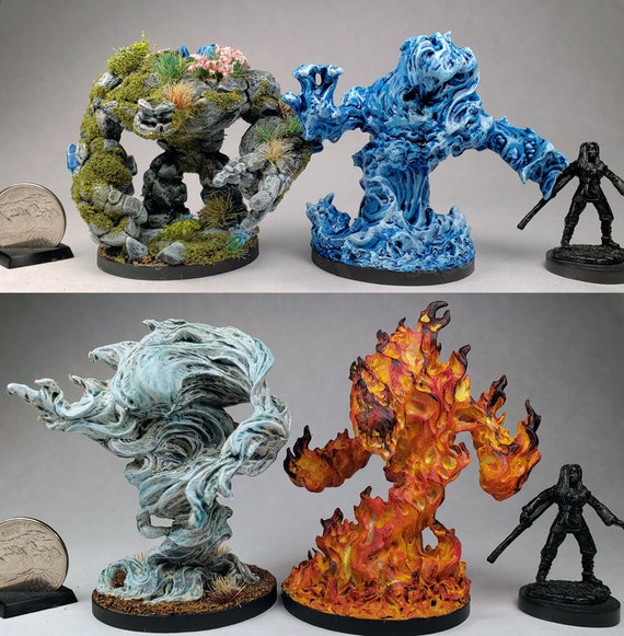 Role Playing Miniatures Fire ElementalLargePainted DnD ...