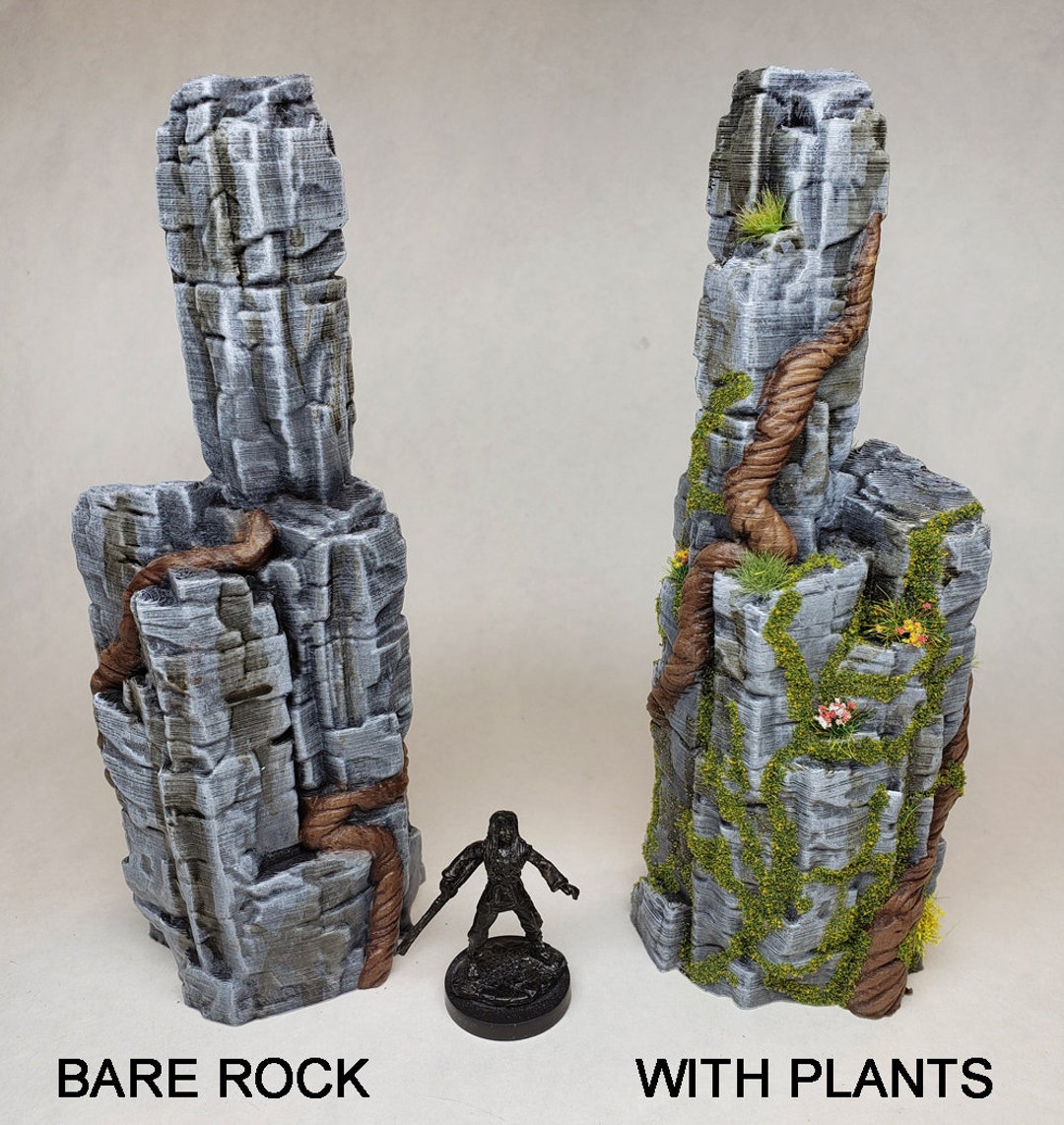 Painted Giant Rock Formations With Plants or Bare Stone Printed Terrain ...
