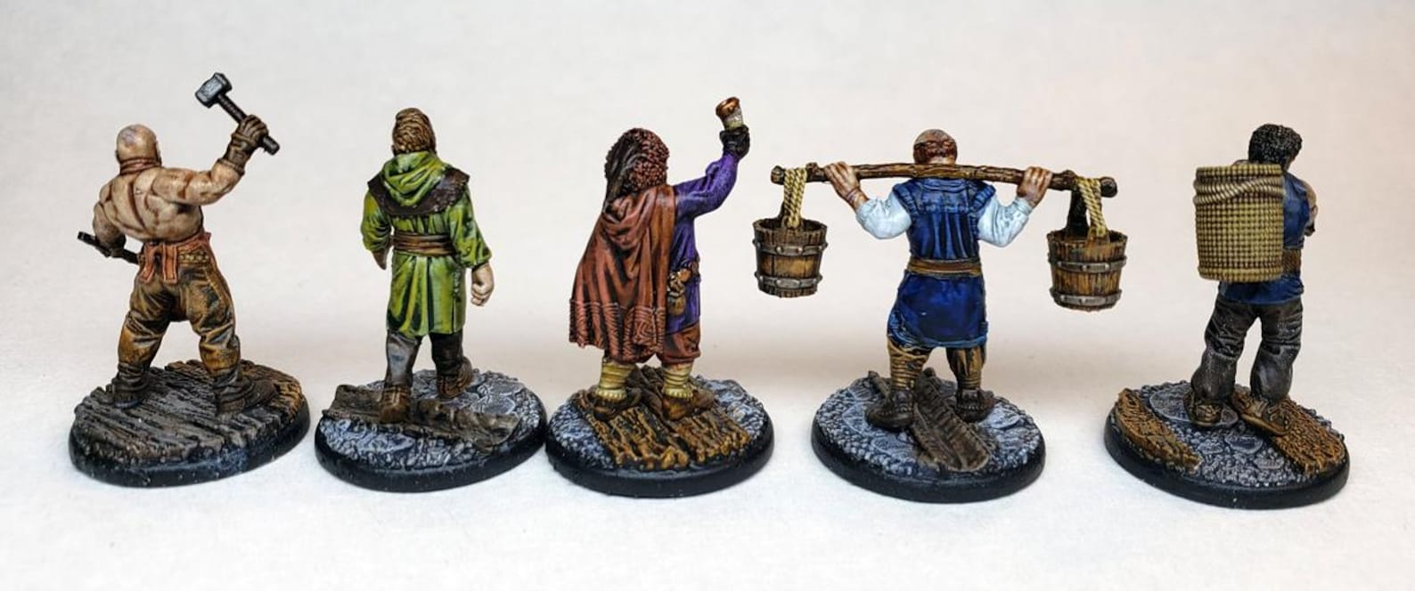 Painted Dnd Peasants Villagers Norse NPC Resin Miniatures Townsfolk ...