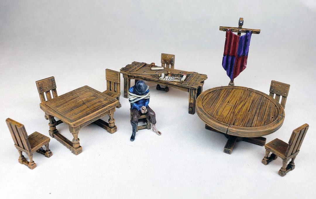 Painted Thief Guild Furniture Tables Chairs Painted Tabletop Tiny ...