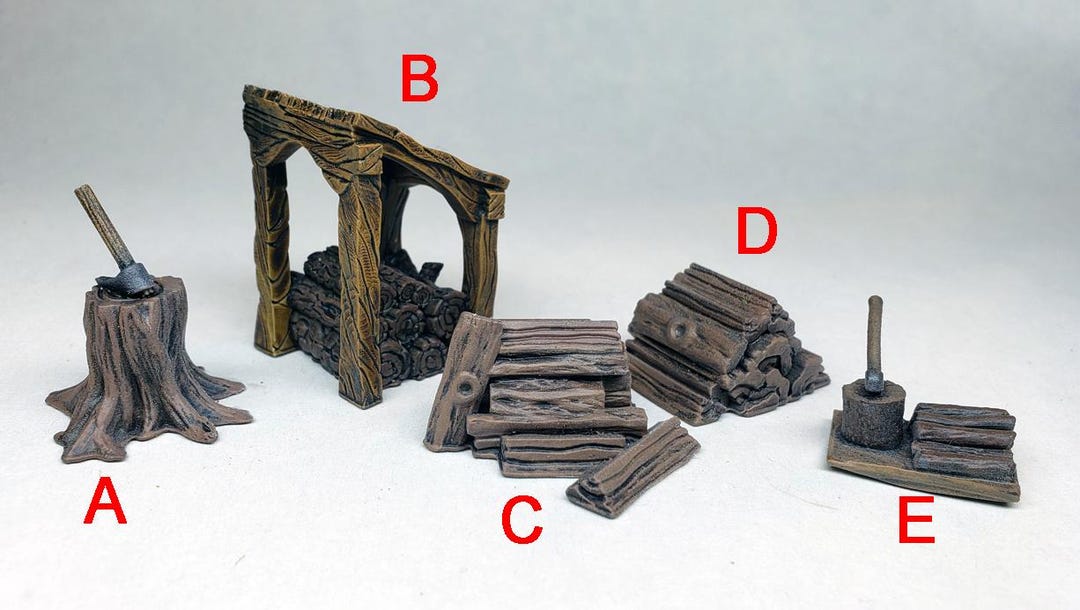 Painted Miniature Wood Piles W/ Axe Wood Shed Logs / Wargaming Scatter ...