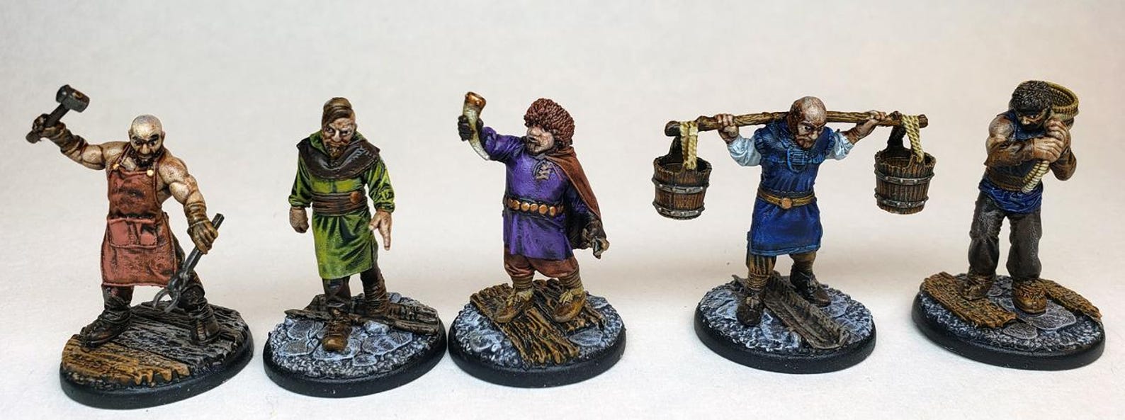 Painted Dnd Peasants Villagers Norse NPC Resin Miniatures Townsfolk ...