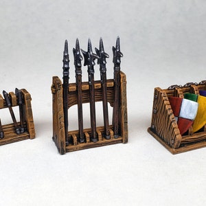 Custom Painted Weapon Racks Miniature / 3d Printed Resin Tiny Terrain ...