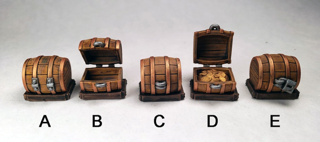 Dungeon Furniture Barrel Chests Treasure / Painted 3d Printed ...
