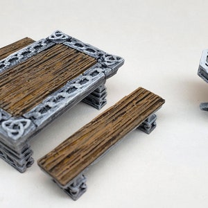 Painted Dwarven Stone Furniture Shelf Bed Throne Table Bench / Tiny ...