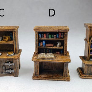 Painted Dungeon Tavern Furniture Library Shelves / Tiny Terrain ...