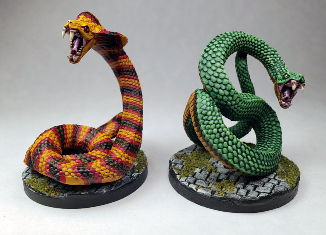 Custom Painted Giant Snake Miniatures 3d Print Resin / | Etsy