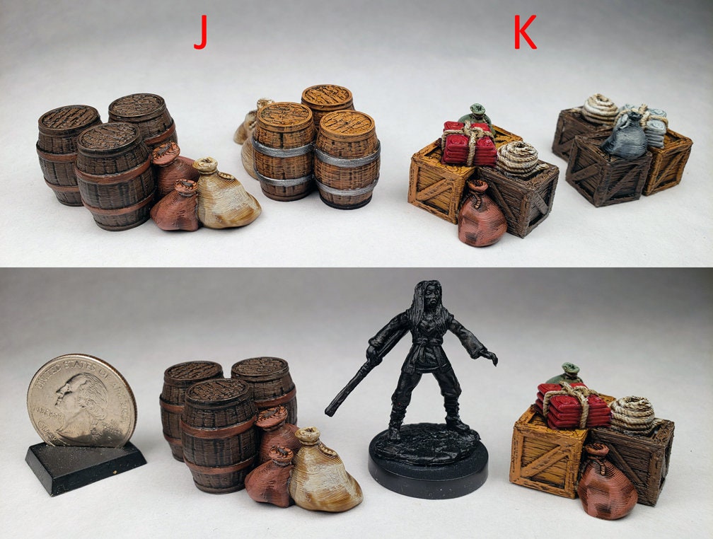 CUSTOM Painted Crates Barrels Sacks Cargo Dungeon D&D - Etsy