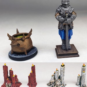 Painted Armor Stand, Cauldron, Skulls and Candles Miniatures / Dnd ...