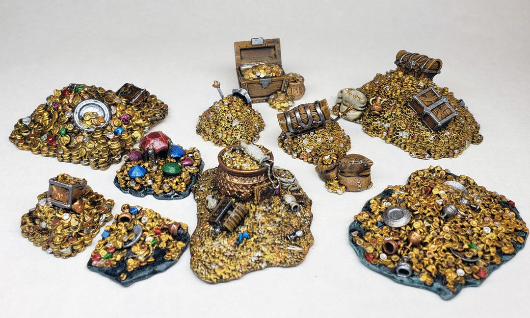 Painted Treasure Hoard Chest Loot Tabletop Board Game Terrain / Reaper ...